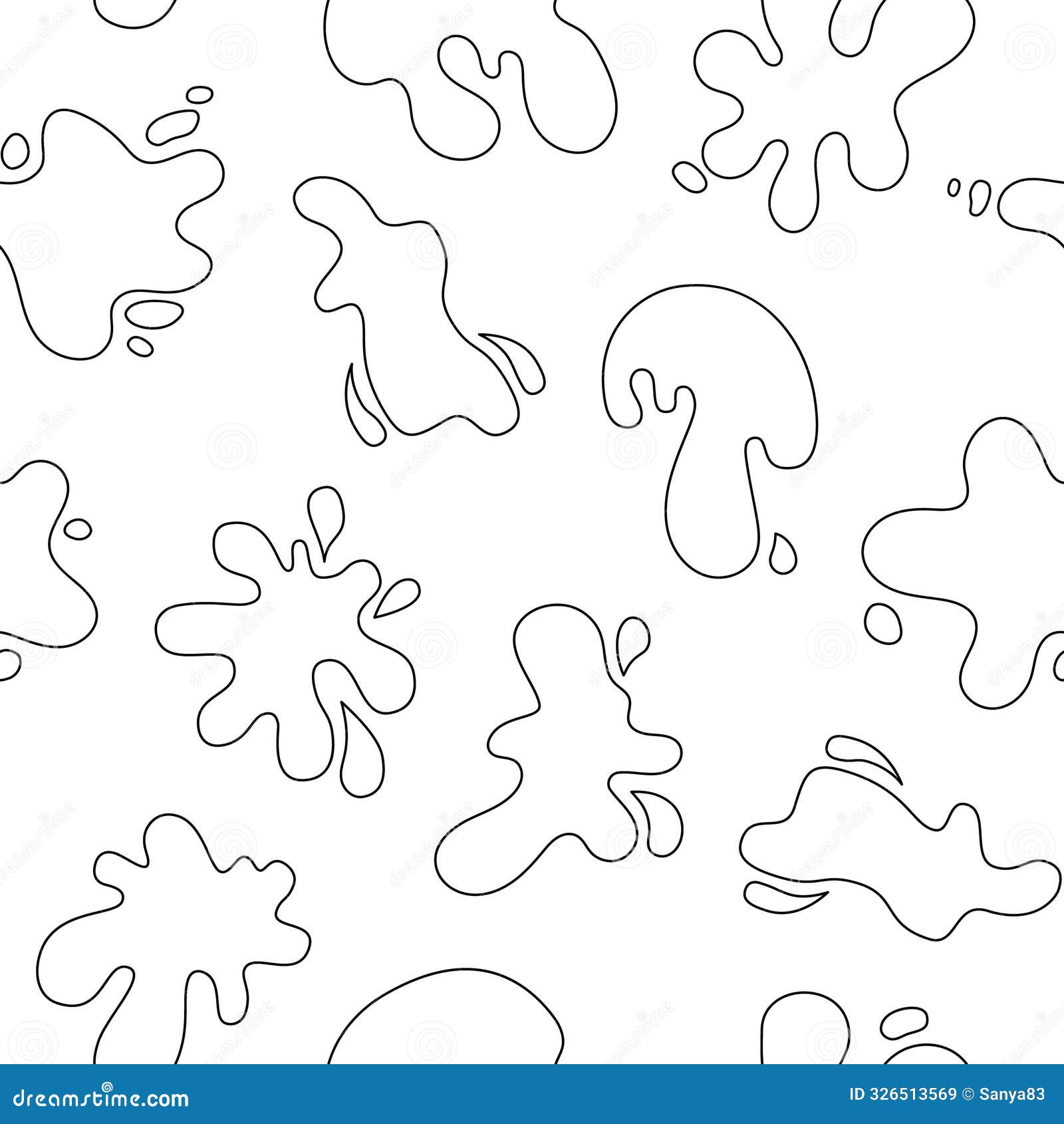 Splash Ink Blot. Seamless Pattern Stock Illustration - Illustration of ...