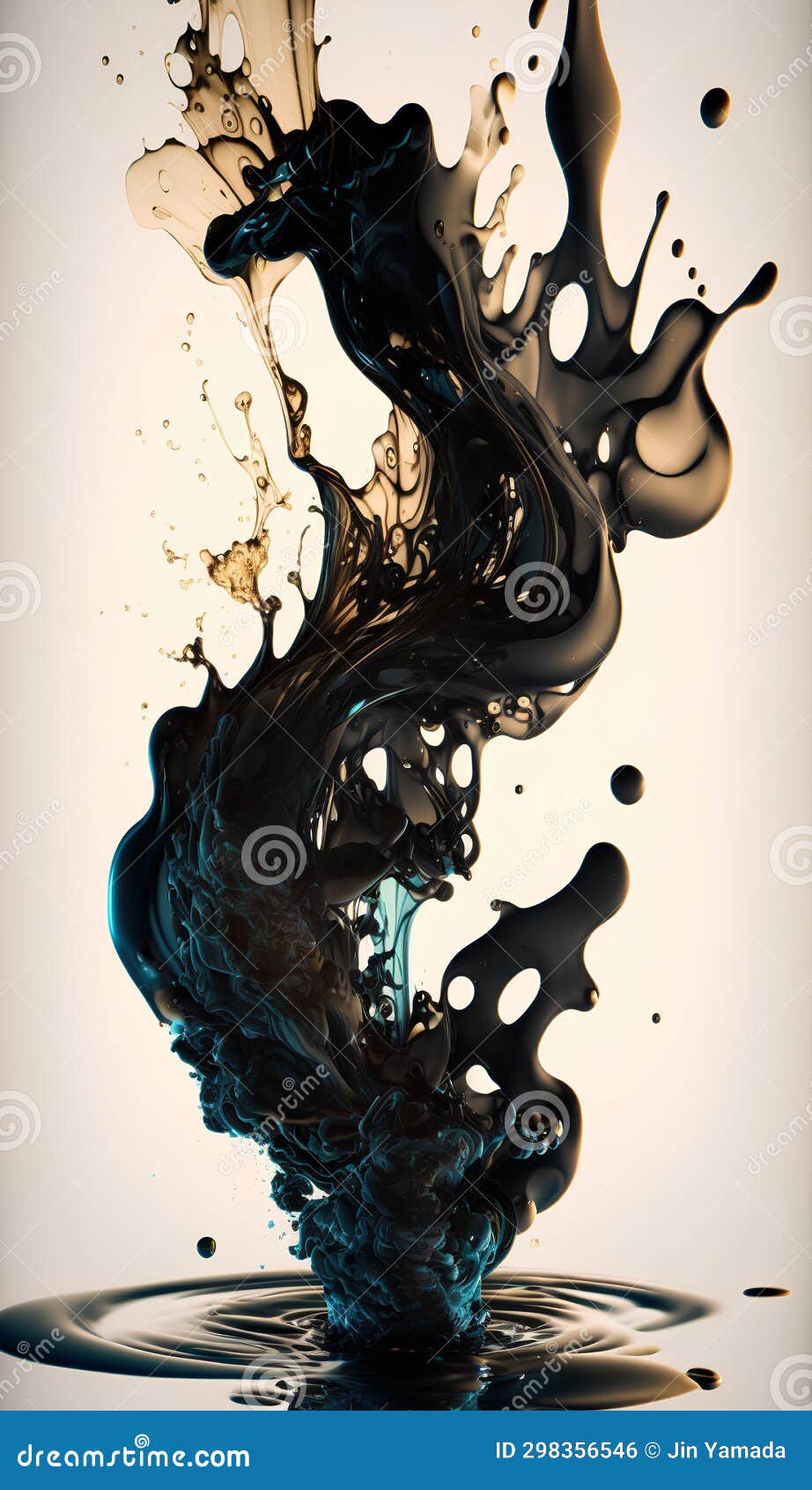 Splash of Ink in Water. 3d Rendering, 3d Illustration Stock ...
