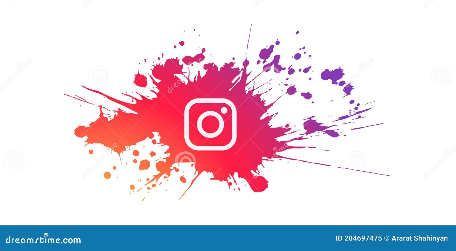 Splash Instagram Logo. Gradient Colors. Isolated On White. Vector ...