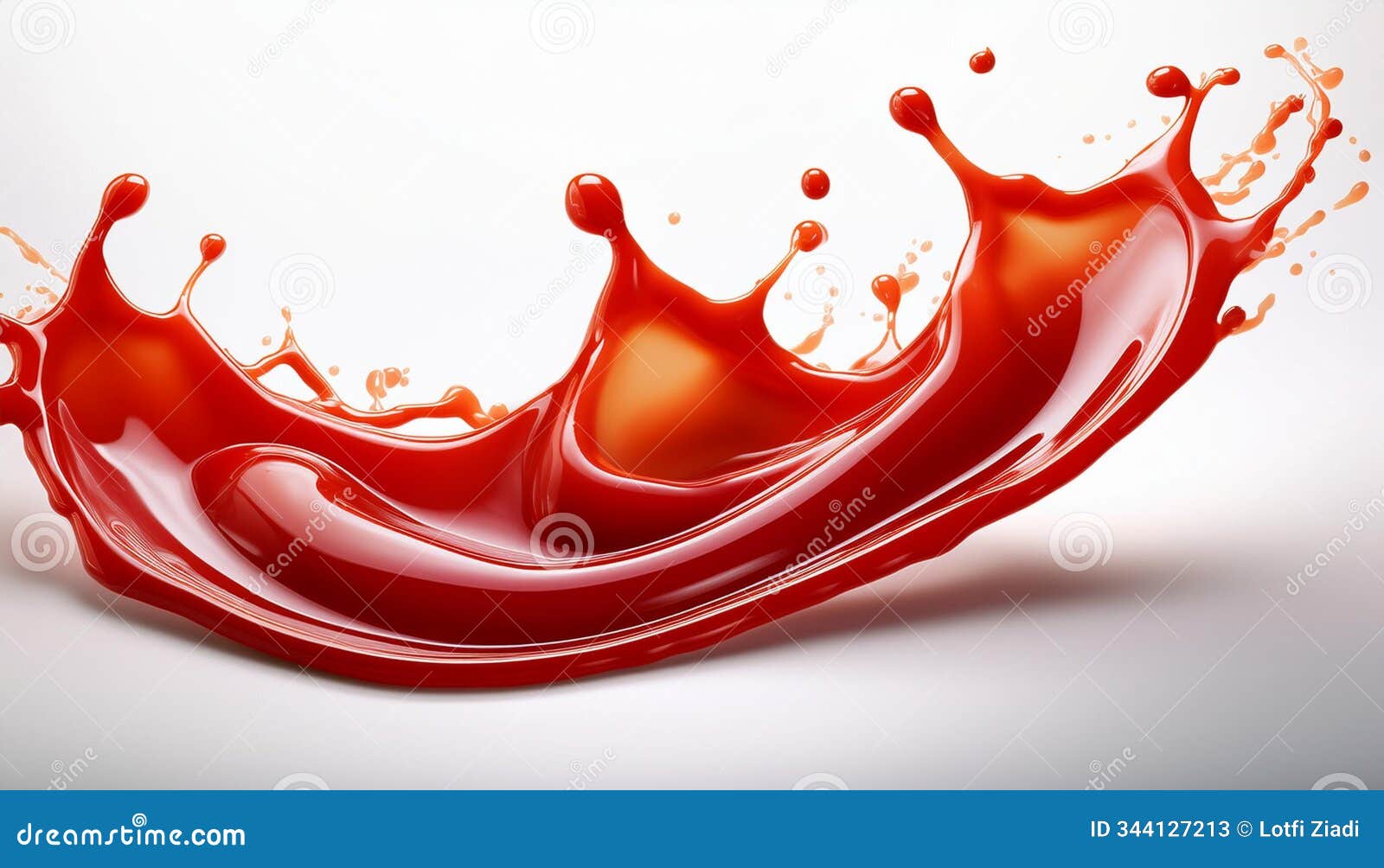 A Splash of Ketchup on a Curve Shape Bold Lines Stunning Isolate on ...