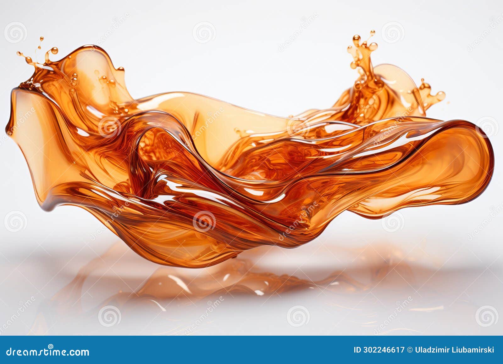 A Splash of Liquid Bronze on a White Background. Abstraction. Generated ...
