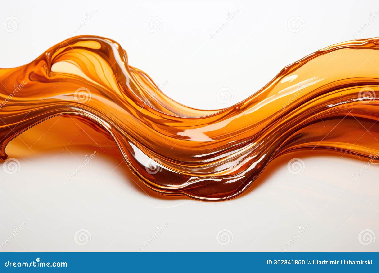 A Splash of Liquid Bronze on a White Background. Abstraction. Generated ...