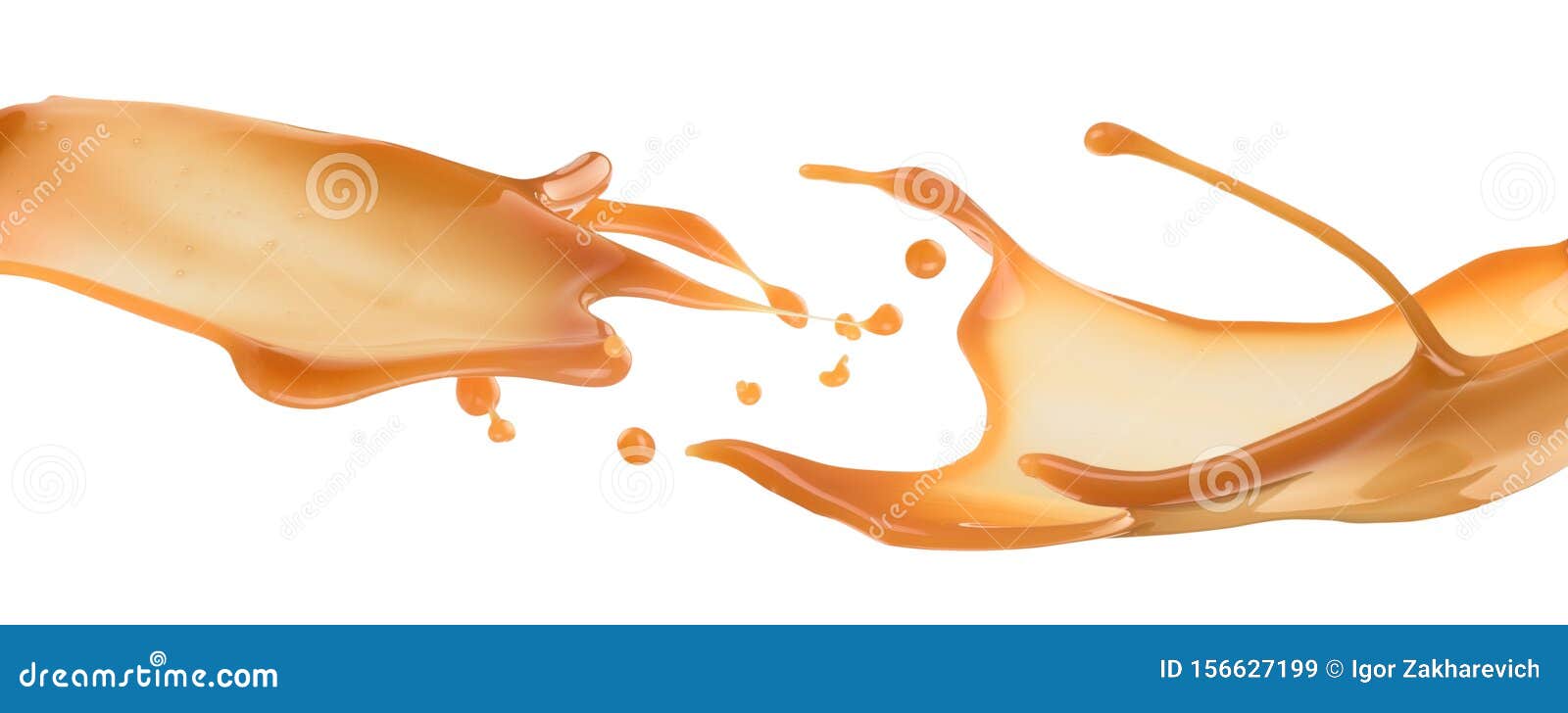Splash of Liquid Caramel on a White Background Stock Image - Image of ...
