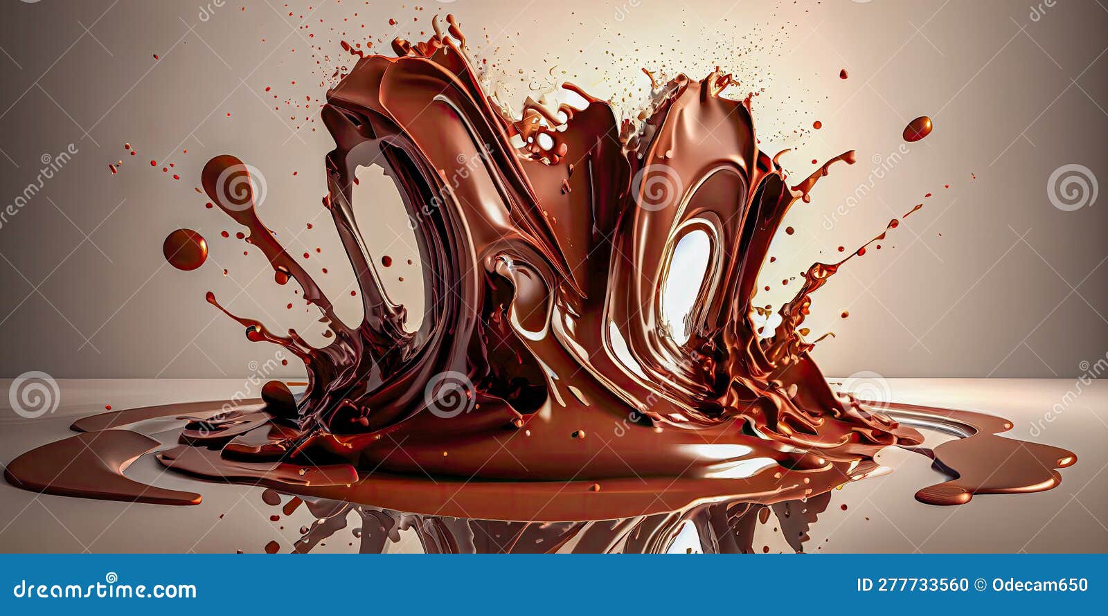 Splash Liquid Chocolate in the Shape Stock Illustration - Illustration ...