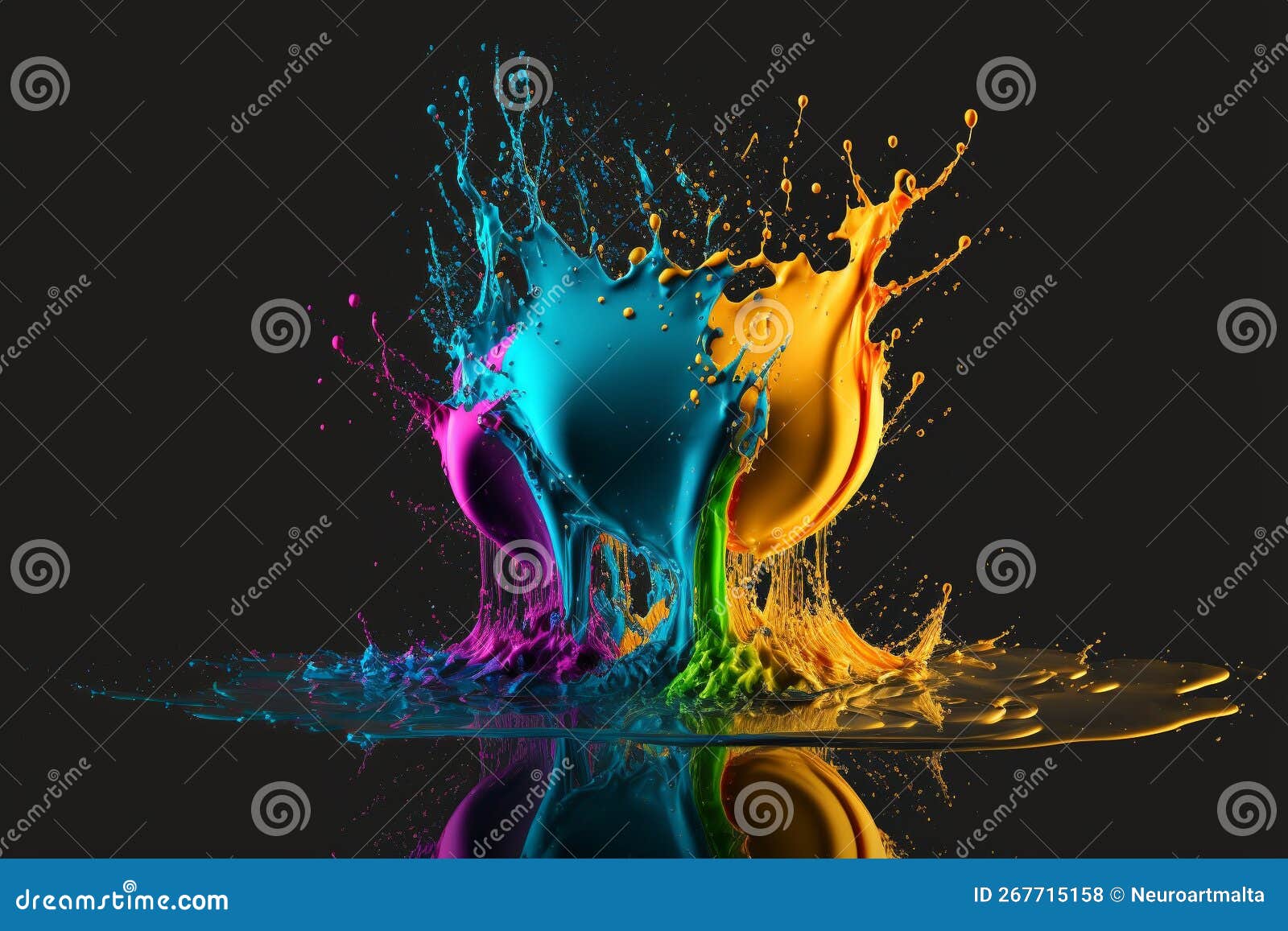 A Splash of Liquid Colors stock illustration. Illustration of ...