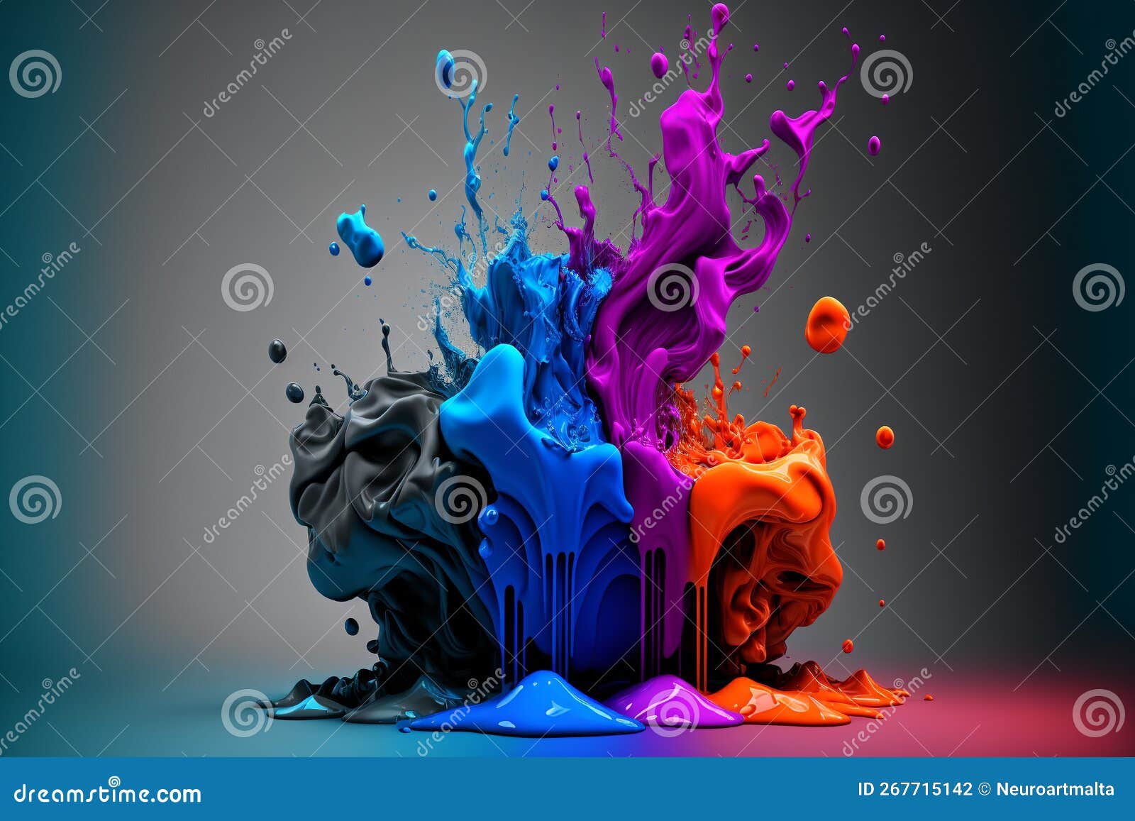 A Splash of Liquid Colors stock illustration. Illustration of color ...