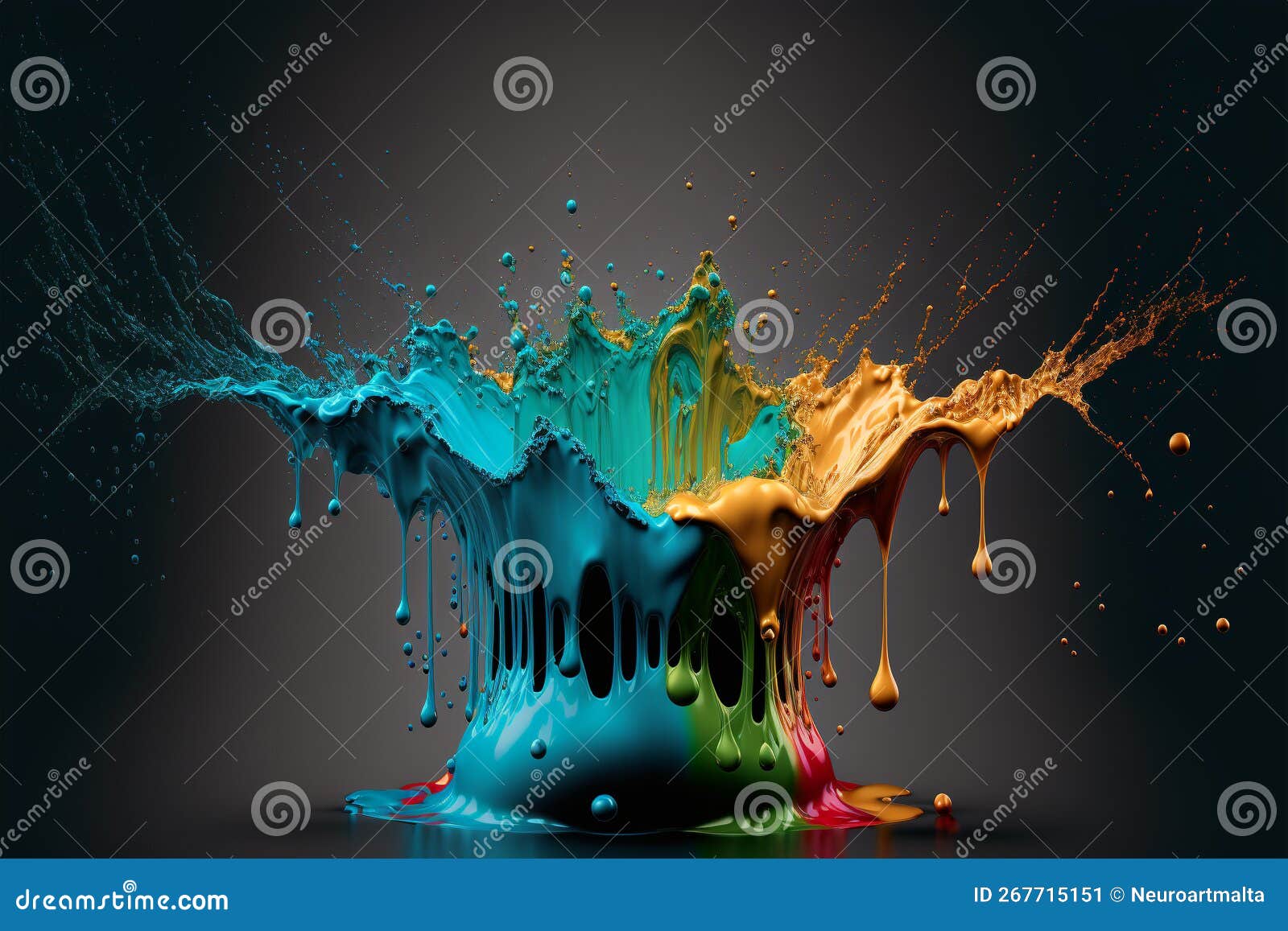 A Splash of Liquid Colors stock illustration. Illustration of dramatic ...