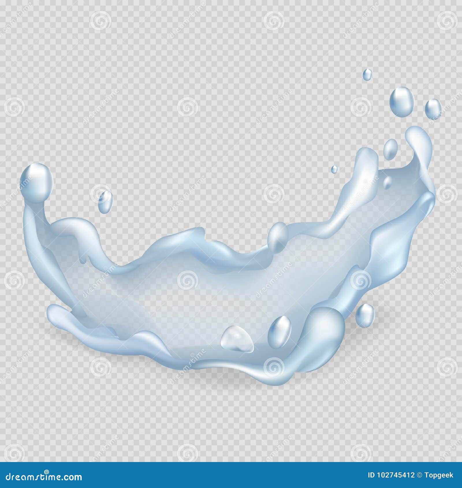 Splash of Liquid with Droplets on Transparent Stock Vector ...