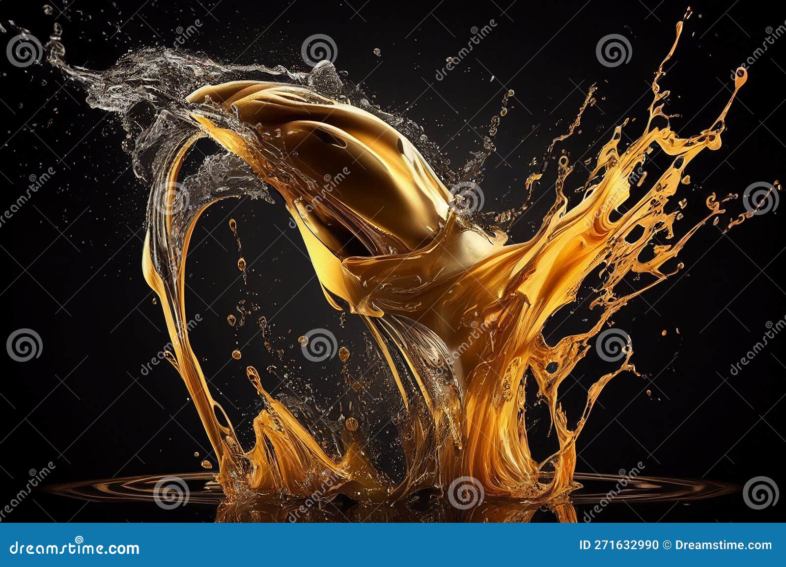Splash Made of Gold. Illustration of Yellow Liquid Stock Illustration ...