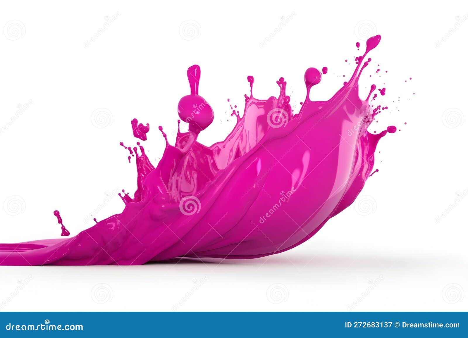 Splash Magenta Paint on White Background Stock Illustration ...