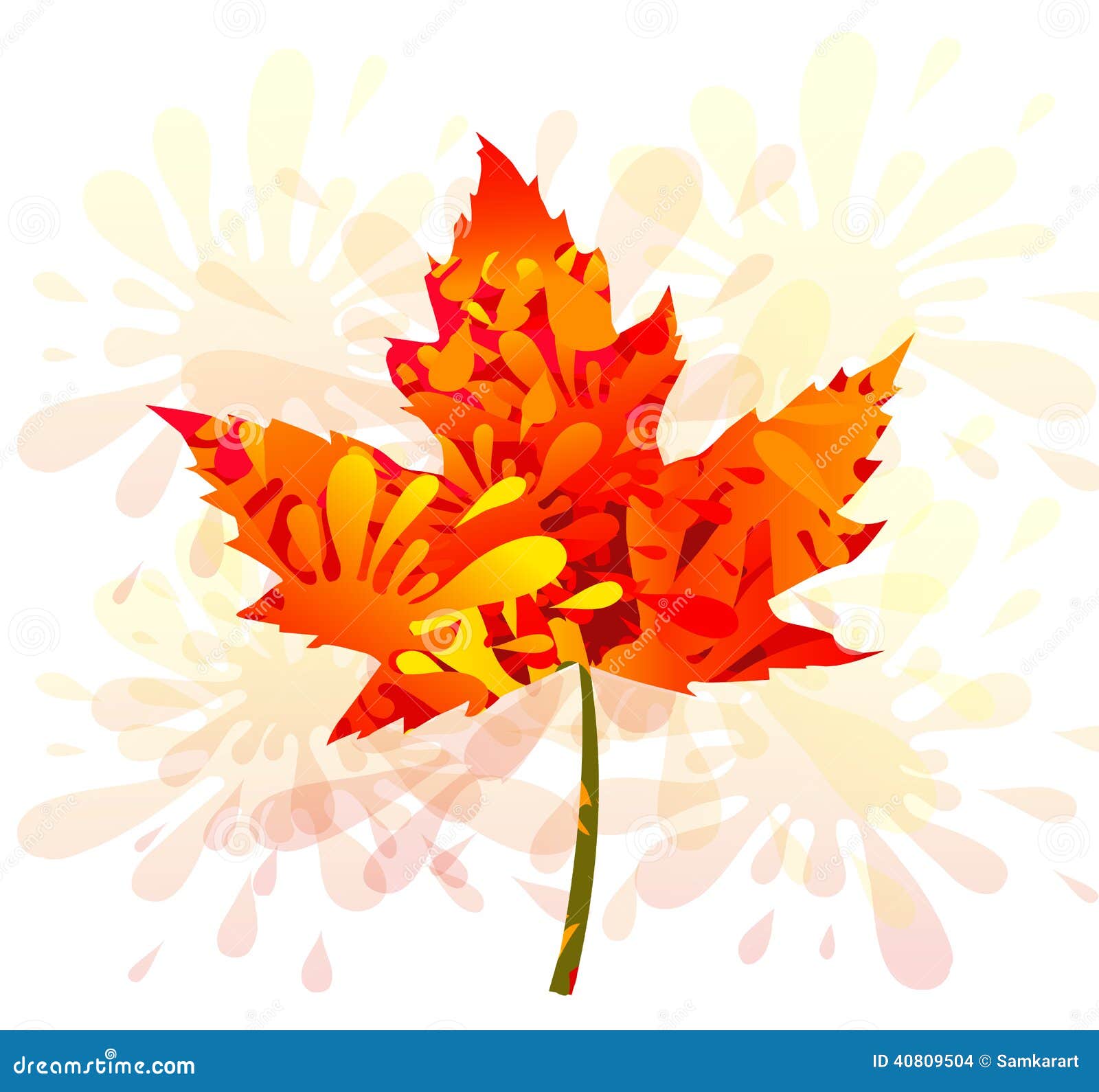 Splash & Maple Leaf-vector Stock Vector - Illustration of maple ...