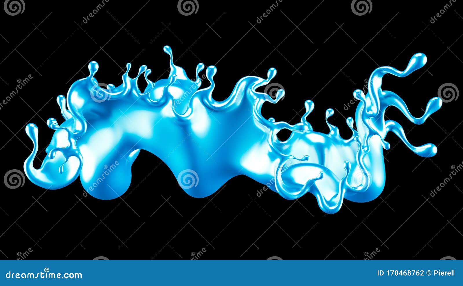 A Splash of Metal. 3d Illustration, 3d Rendering Stock Illustration ...