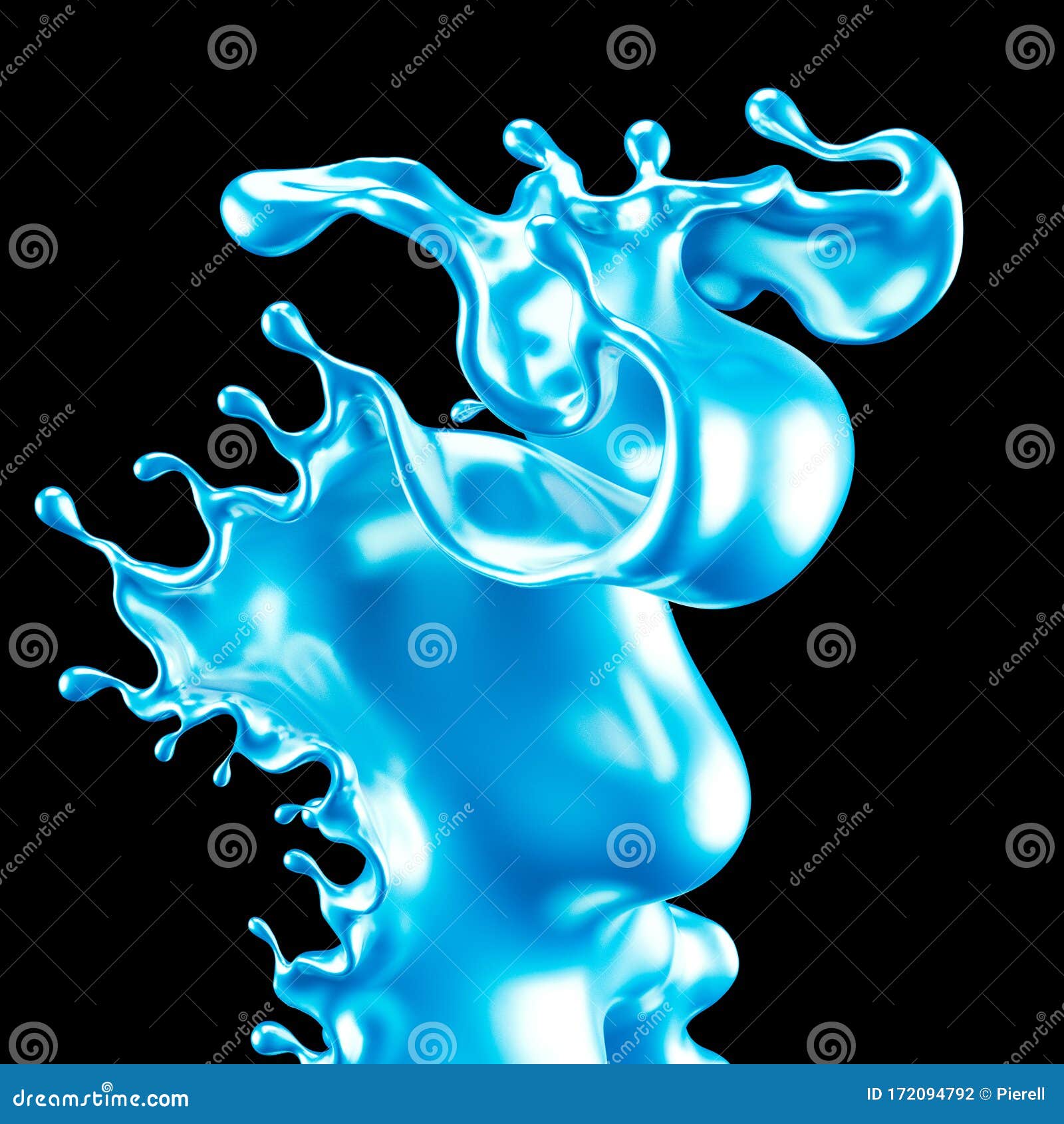 A Splash of Metal. 3d Illustration, 3d Rendering Stock Illustration ...