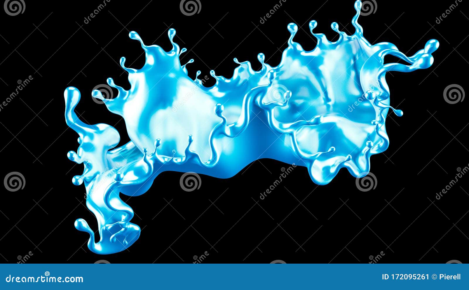 A Splash of Metal. 3d Illustration, 3d Rendering Stock Illustration ...