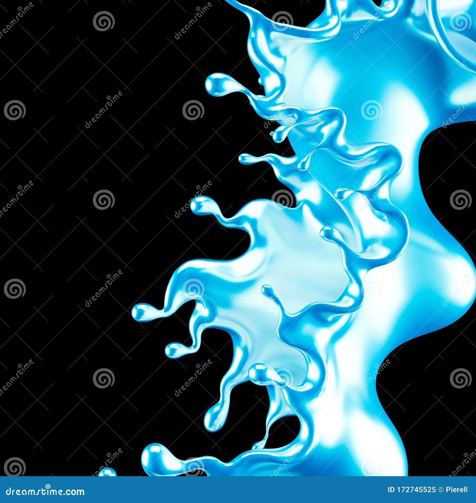 A Splash of Metal. 3d Illustration, 3d Rendering Stock Illustration ...