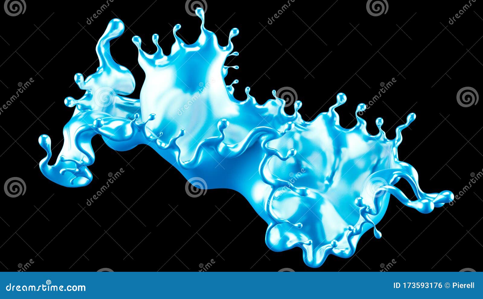 A Splash of Metal. 3d Illustration, 3d Rendering Stock Illustration ...