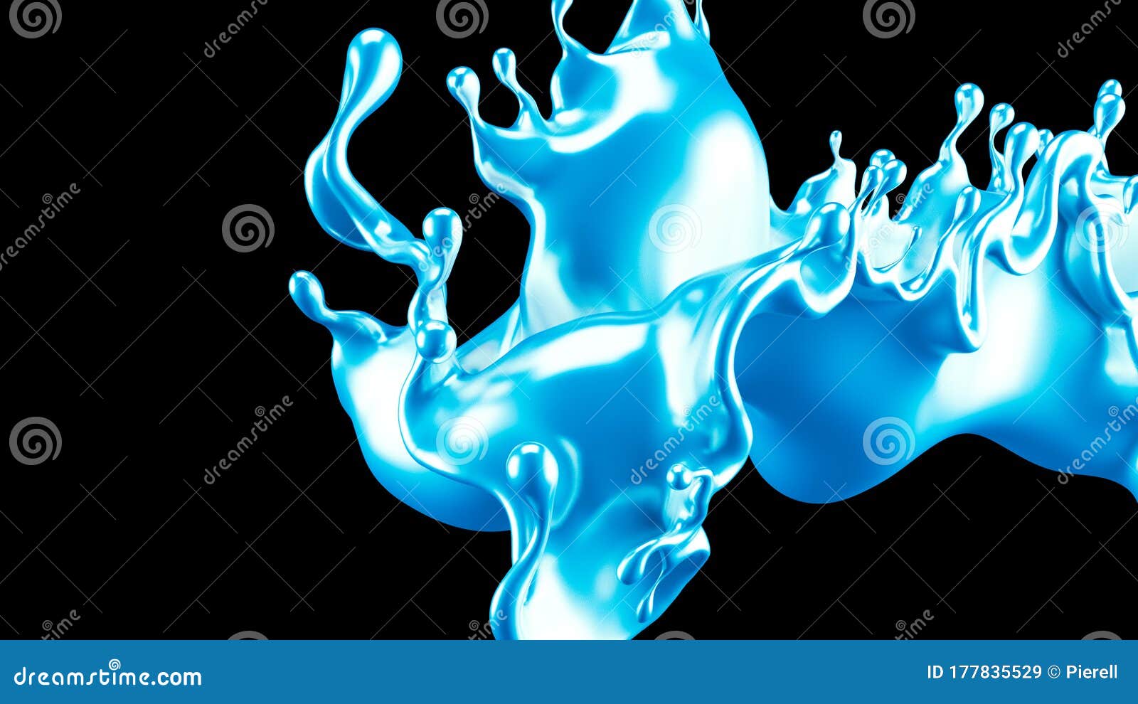 A Splash of Metal. 3d Illustration, 3d Rendering Stock Illustration ...