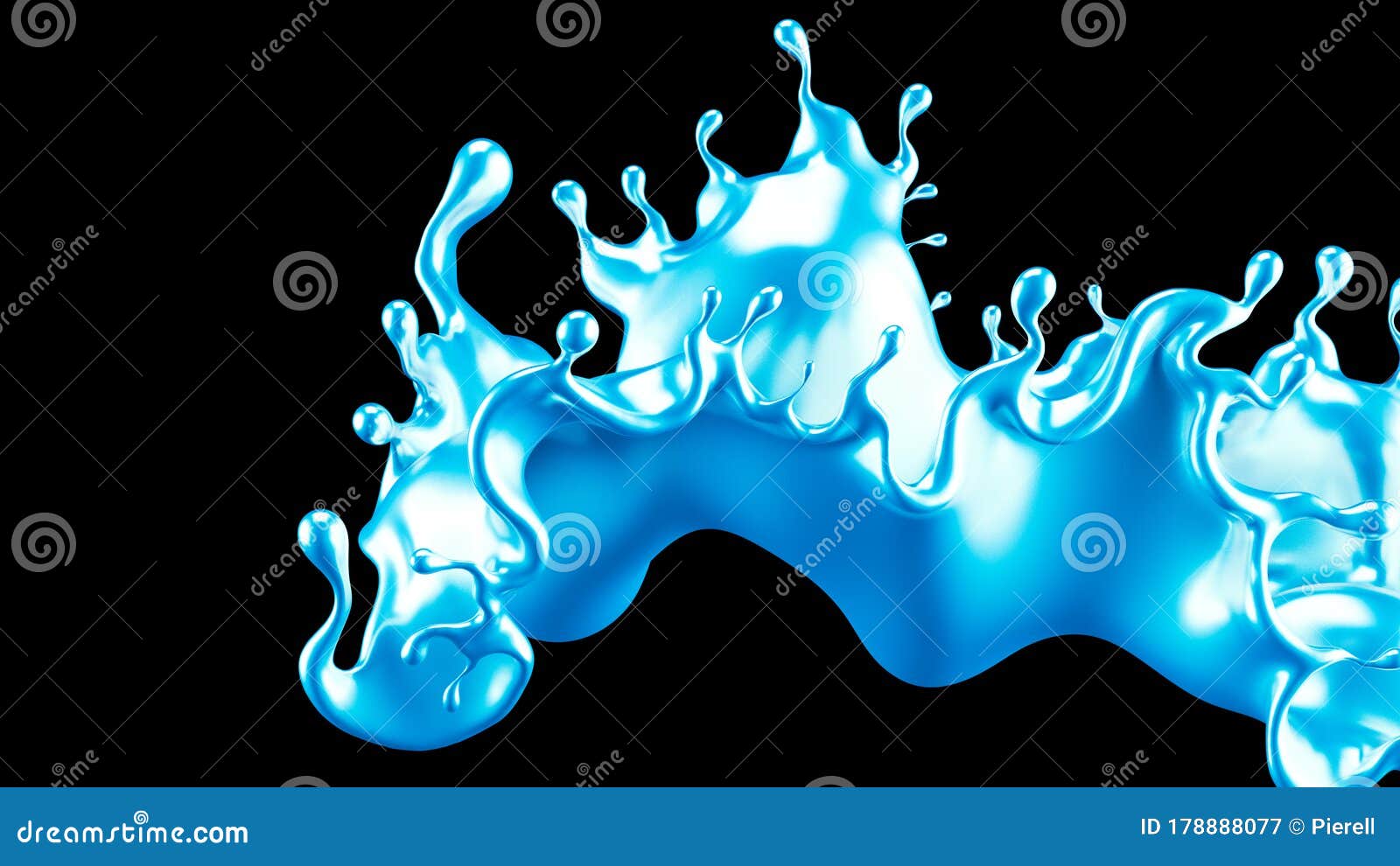 A Splash of Metal. 3d Illustration, 3d Rendering Stock Illustration ...