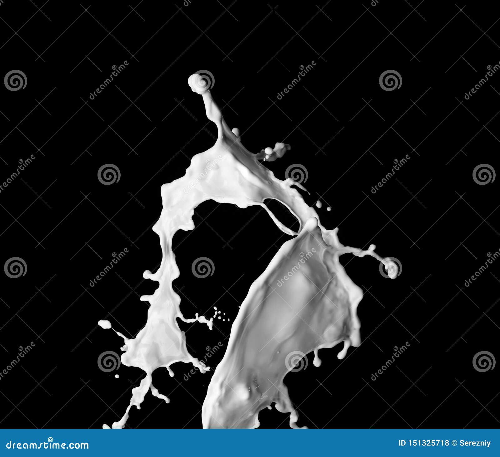 Splash of Milk on Black Background Stock Photo - Image of freshness ...