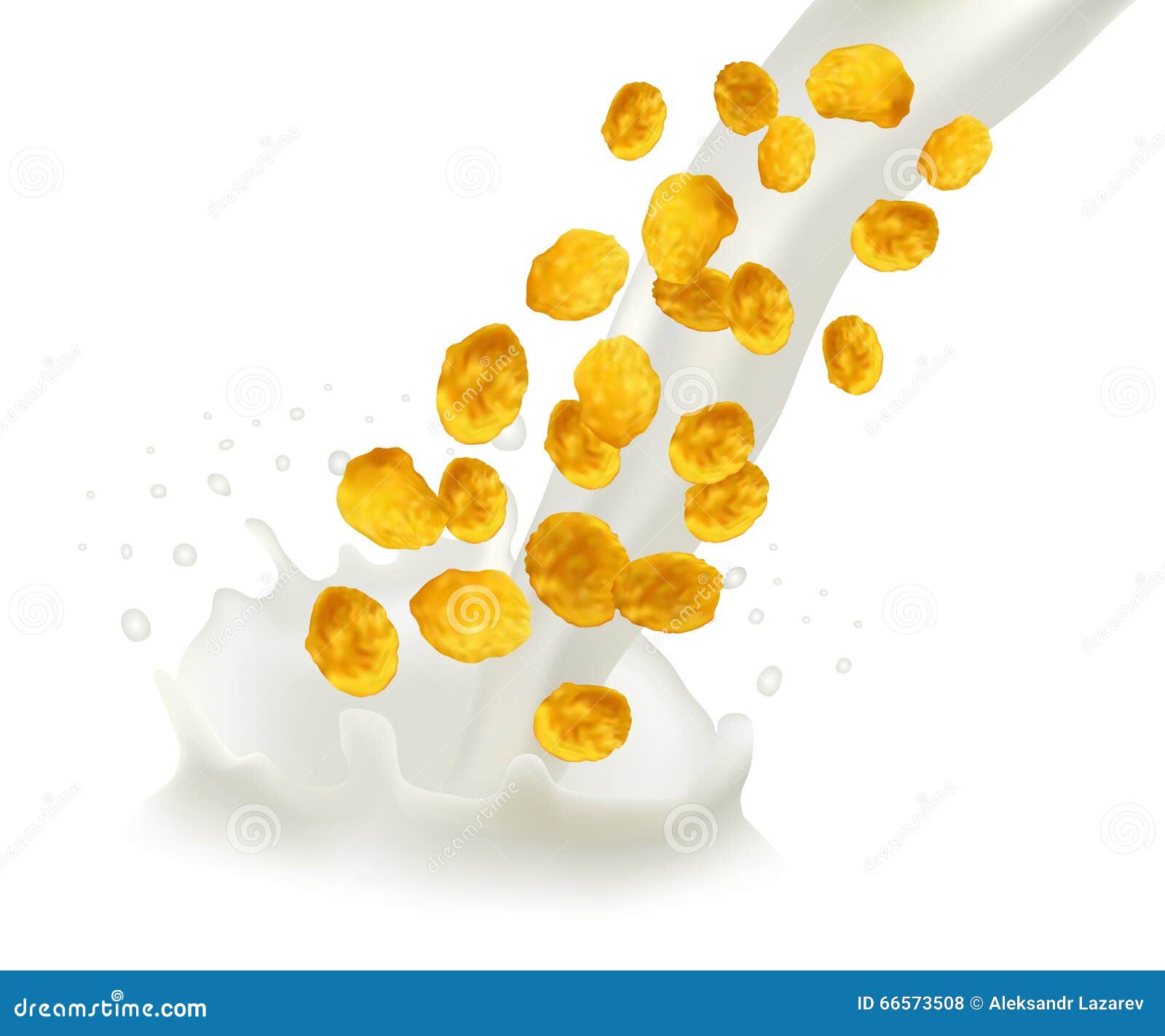 Corn Flakes Hand Drawn Vector Illustration. Heap Of Granola Muesli ...