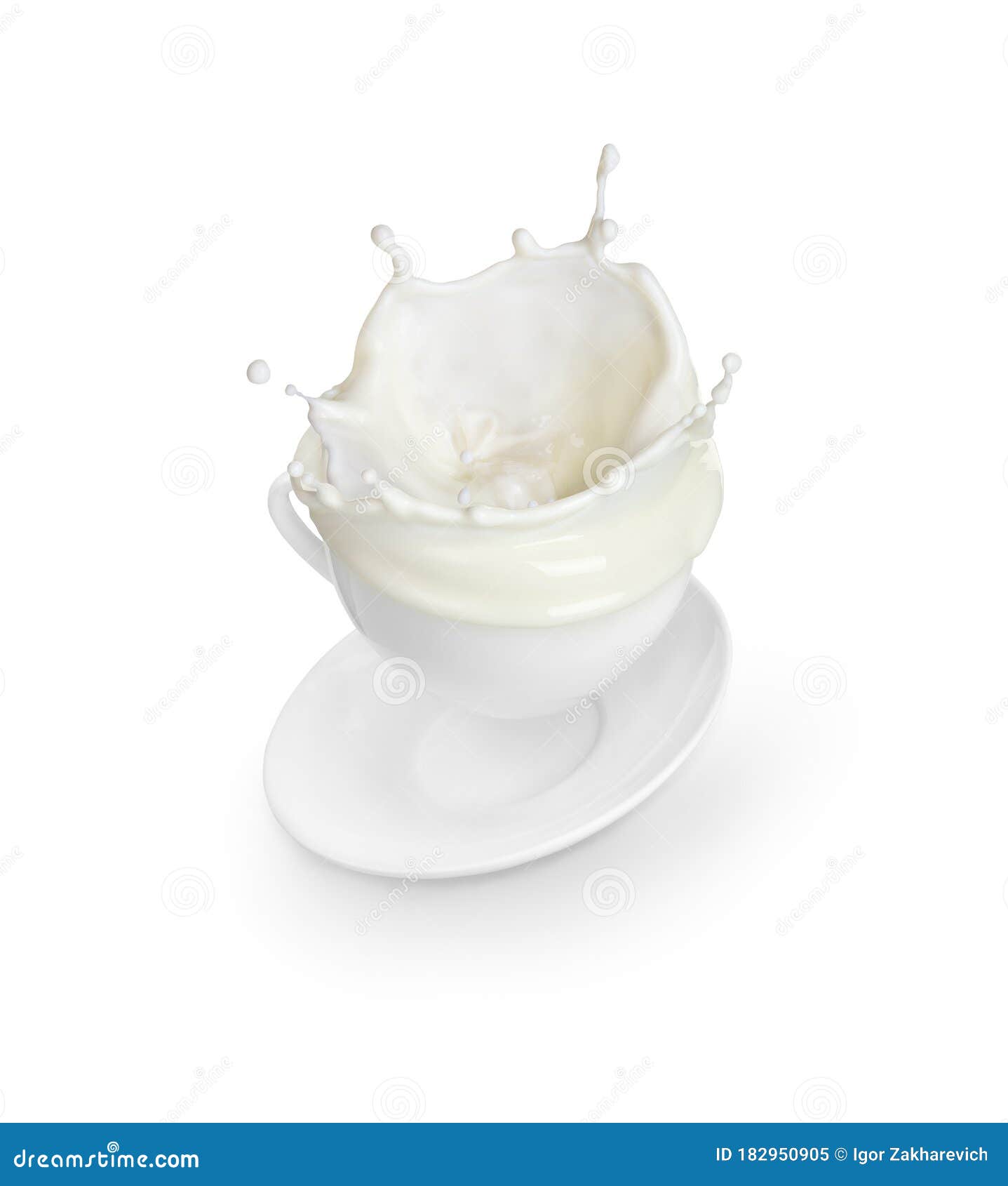 Splash of Milk in a Cup on a White Background Stock Image - Image of ...