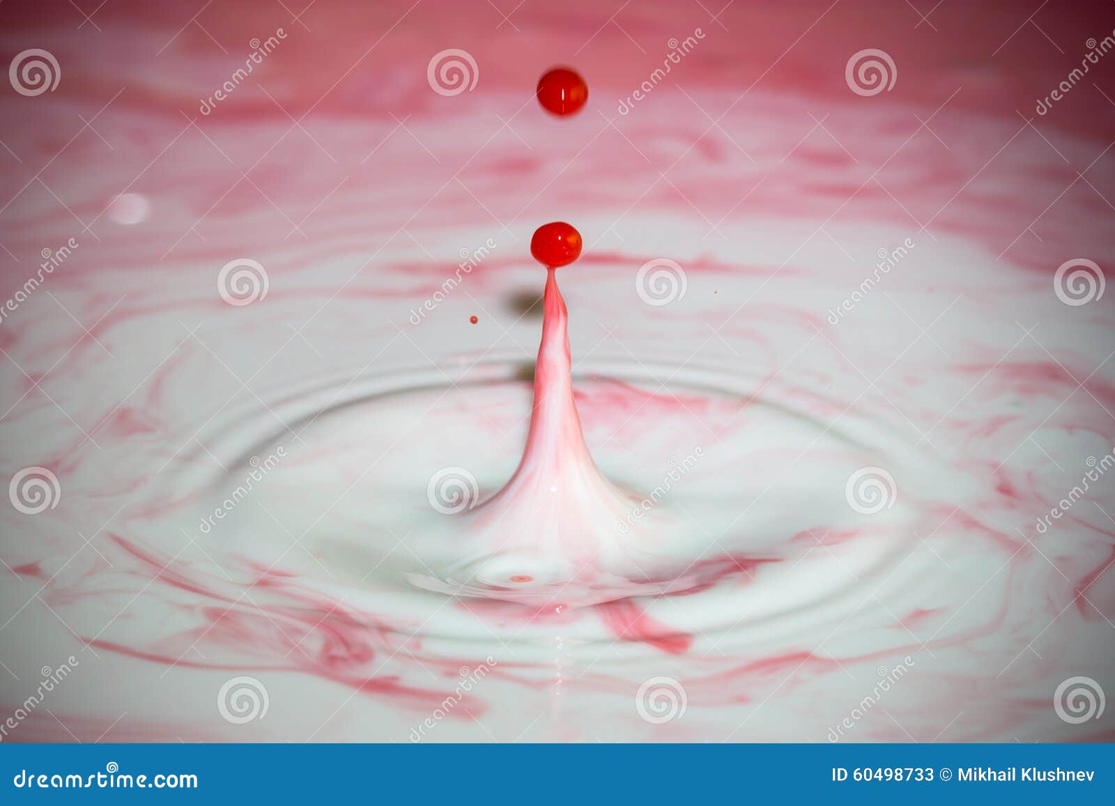 Splash Of Milk Drop In Pink Color. Stock Image | CartoonDealer.com ...