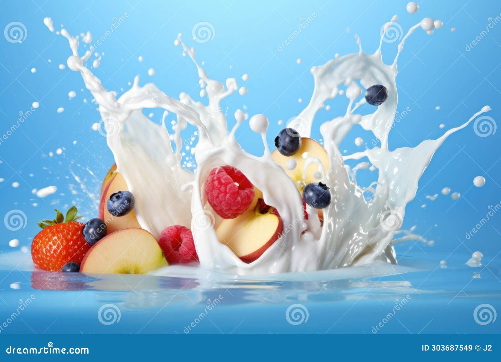 Splash Milk and Fruit. Milkshake. Smoothie. Stock Image - Image of ...