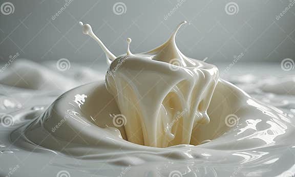 A Splash of Milk is Shown in the Image, with the Liquid Spreading Out ...