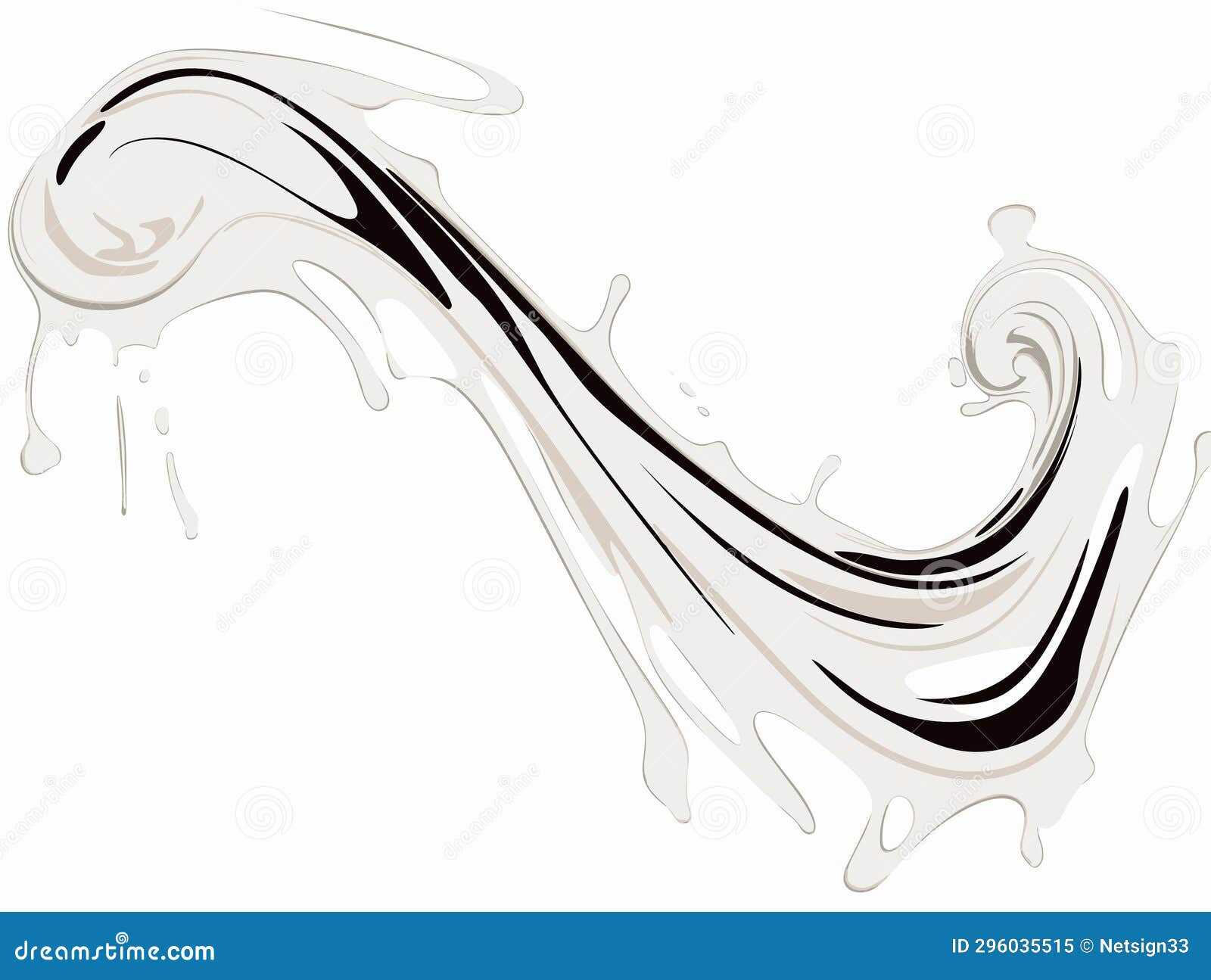 A Splash of Milk. Vector Illustration. in Hand-drawn Style Stock ...