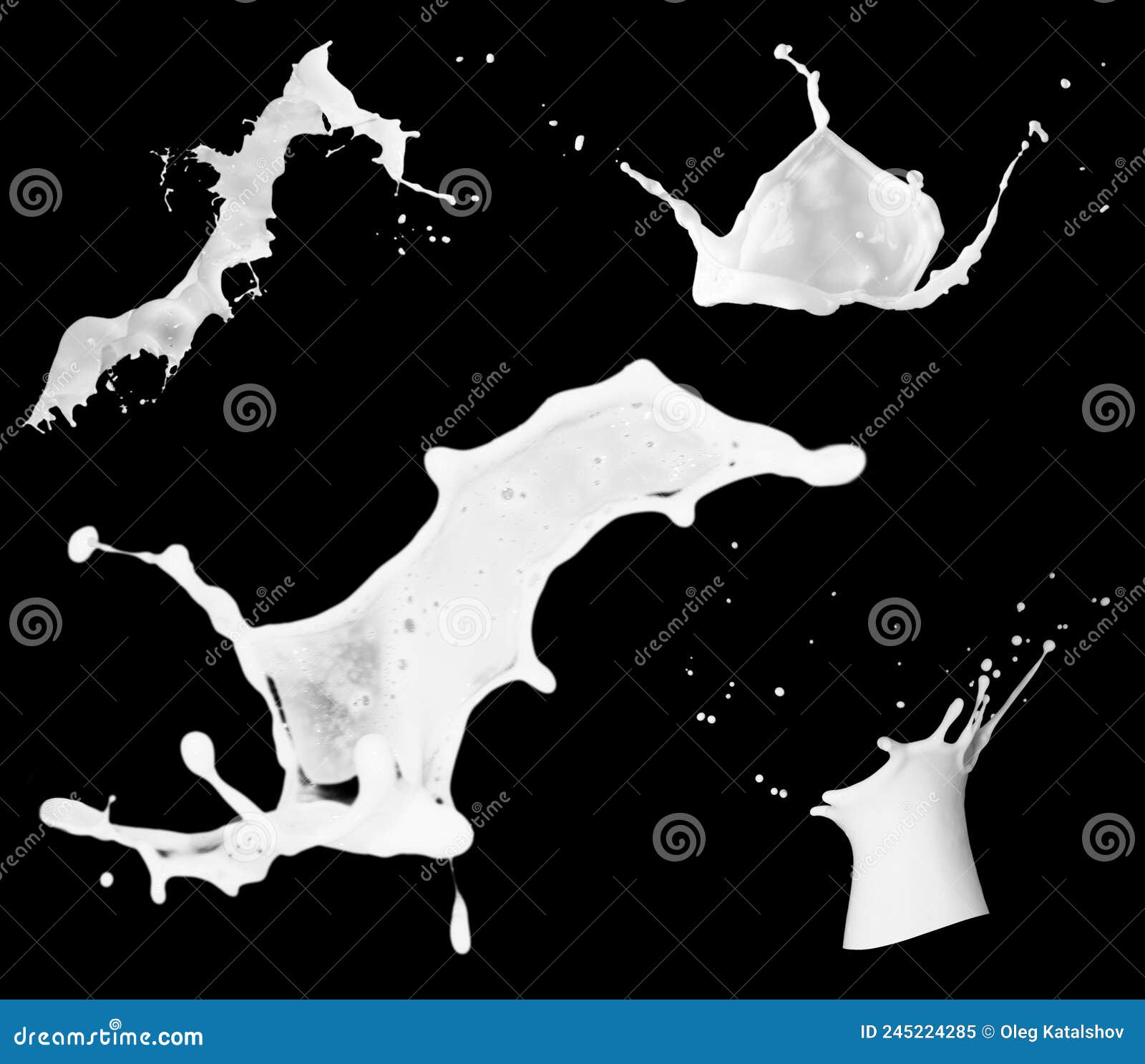 A Splash of Milkshake. a Set of Isolated Dairy Stock Illustration ...