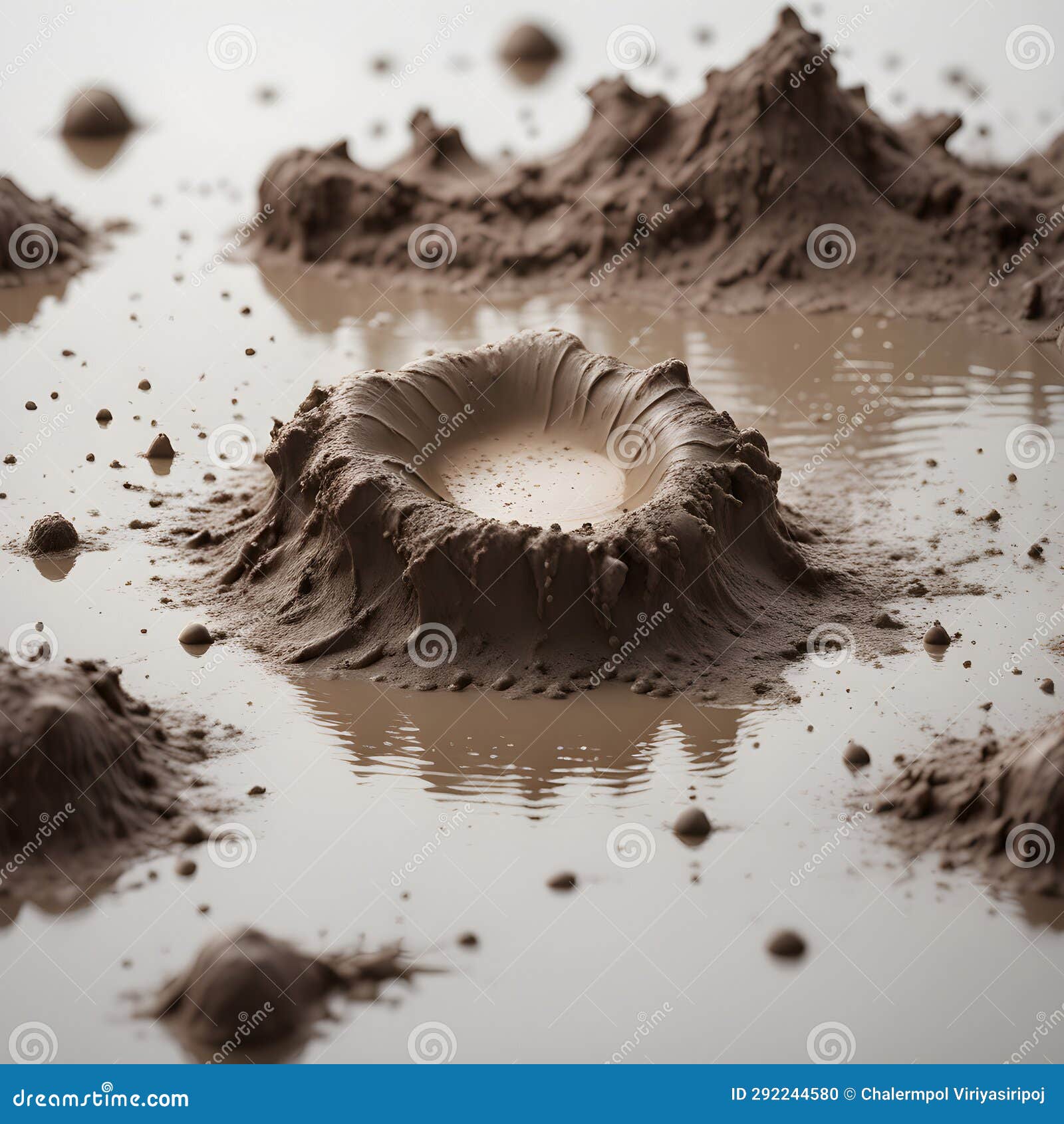Splash of Mud, Isolated on White Background Stock Illustration ...
