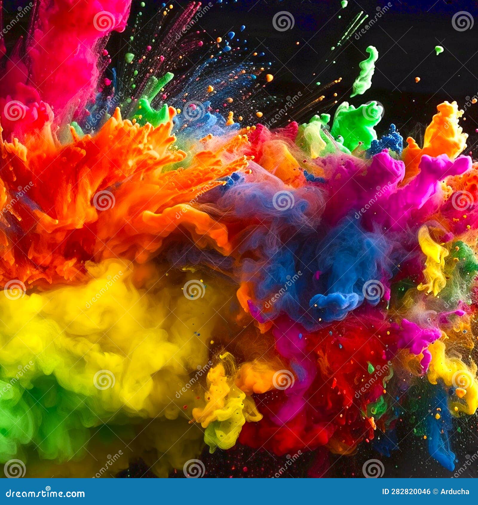 Splash of Multicolor smoke stock illustration. Illustration of ...