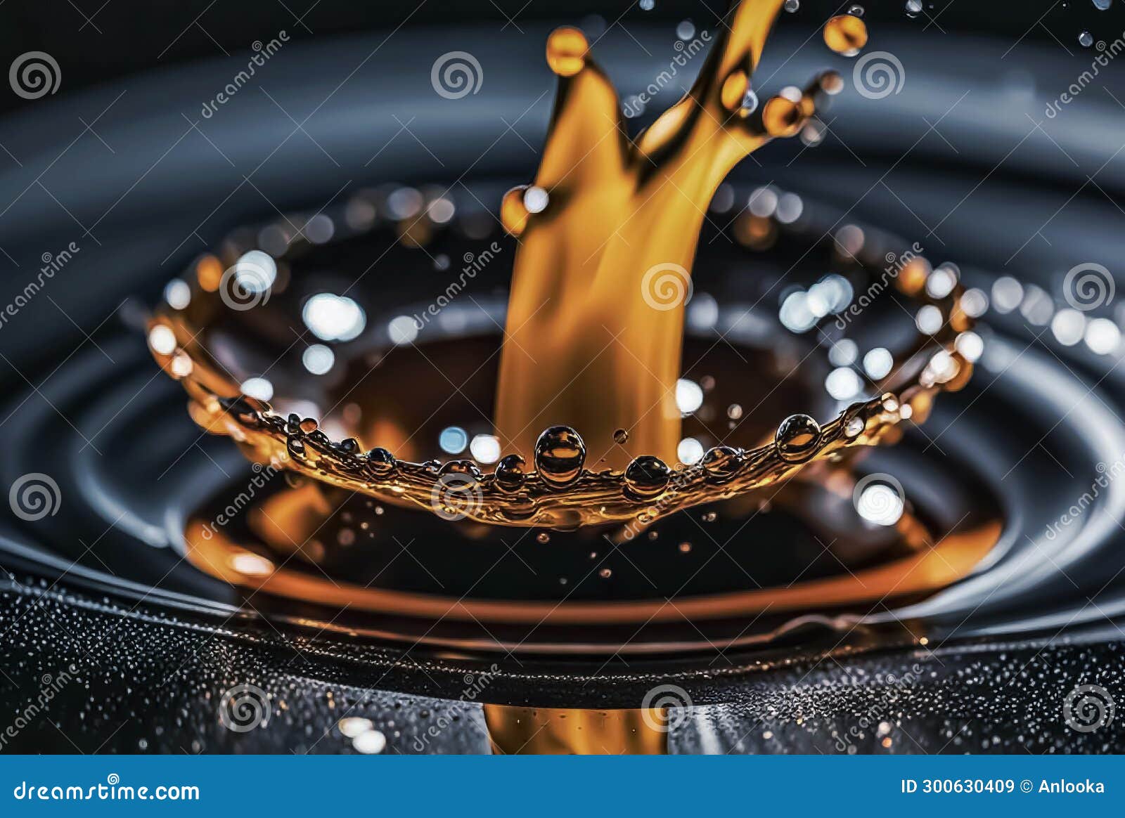 Splash on the oil surface stock illustration. Illustration of liquid ...