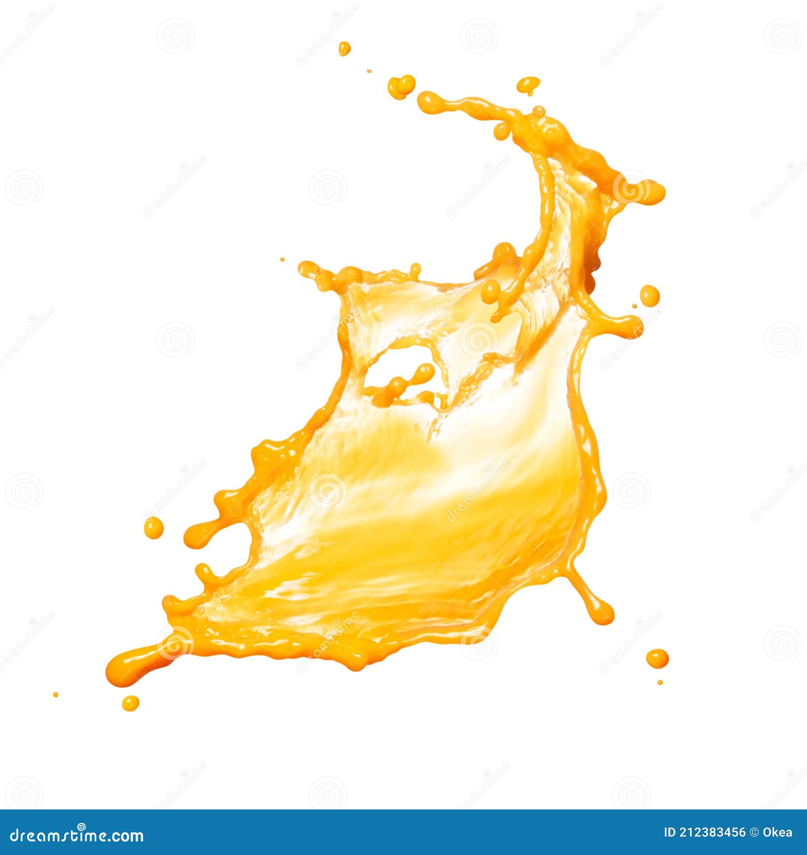 Splash of orange juice stock photo. Image of juice, white - 212383456