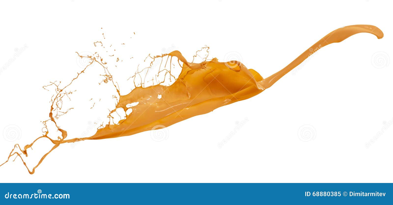 Splash of Orange Paint on White Background Stock Image - Image of drip ...