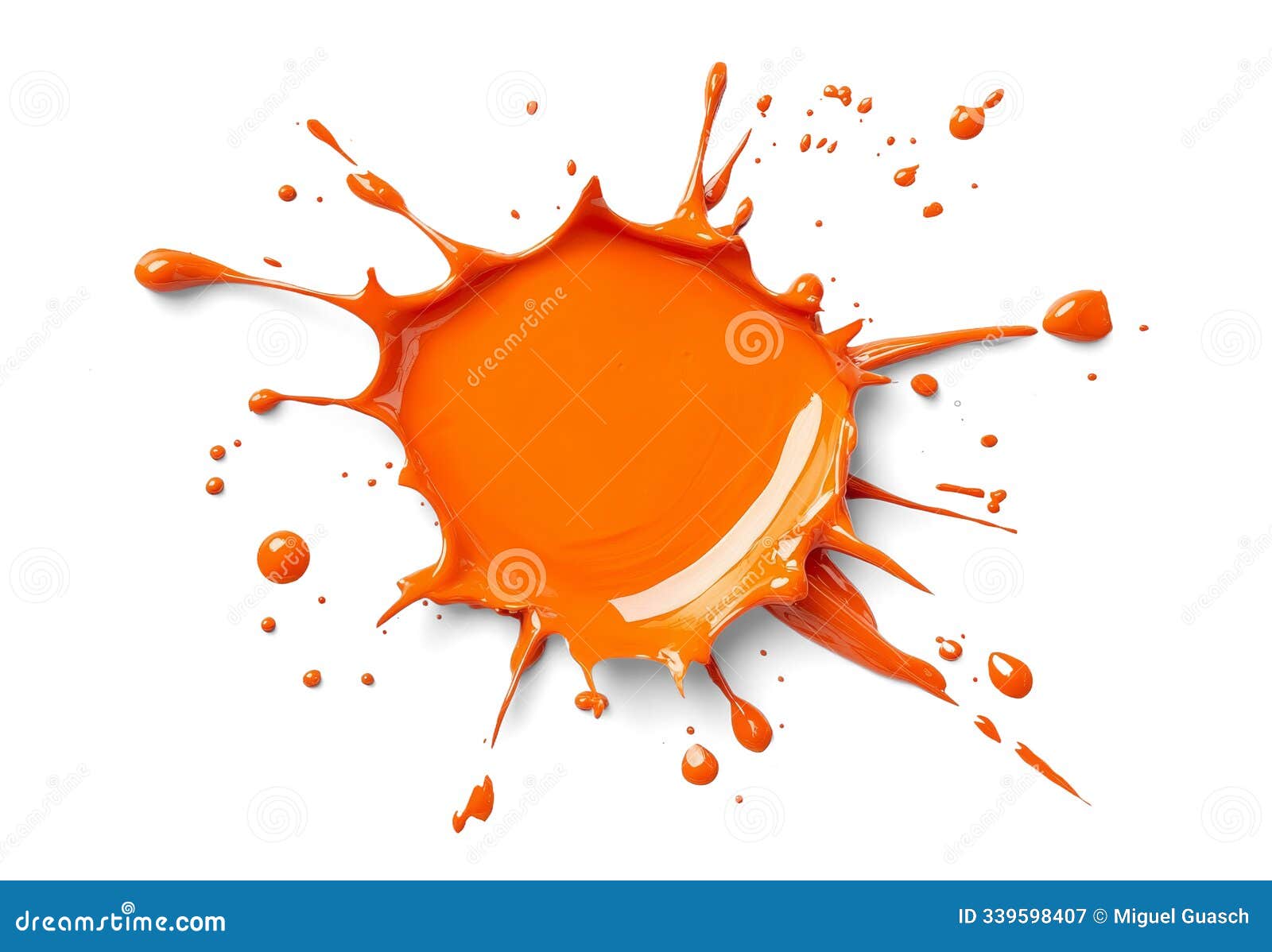 A Splash of Orange Paint on a White Background Stock Illustration ...