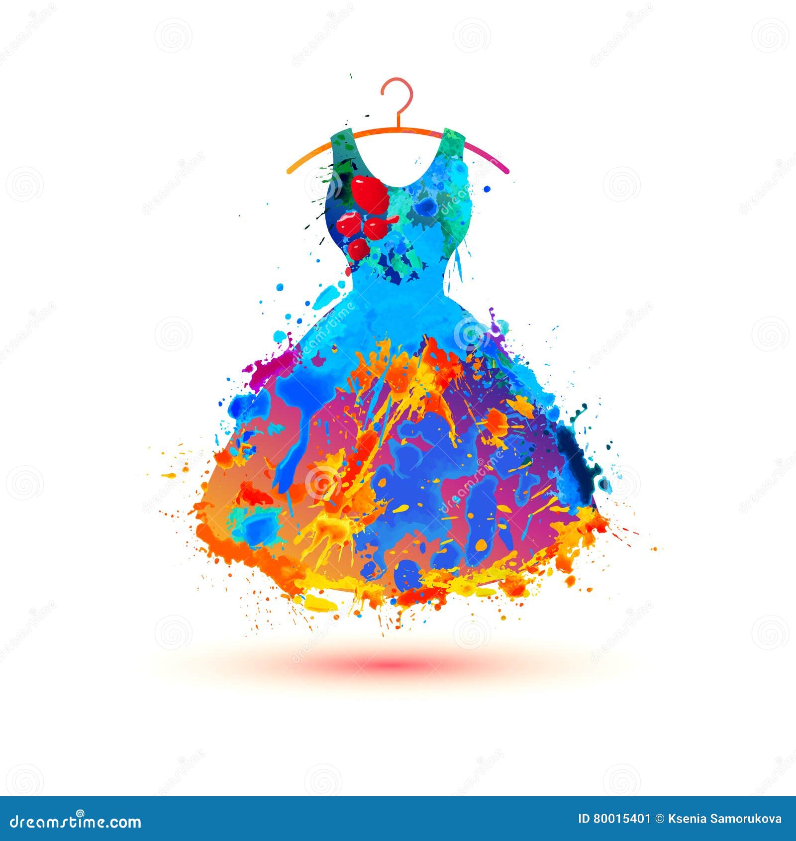Splash paint dress stock vector. Illustration of clothing - 80015401