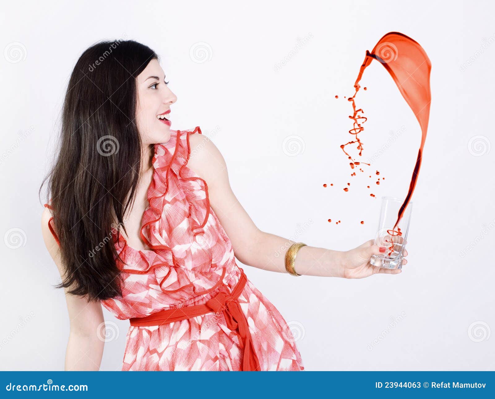 Splash of Paint or Liquid and Woman. Stock Image - Image of happy ...