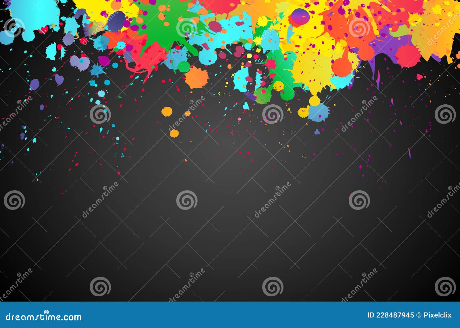 Splash Painting Effect at the Top Edge. Stock Vector - Illustration of ...