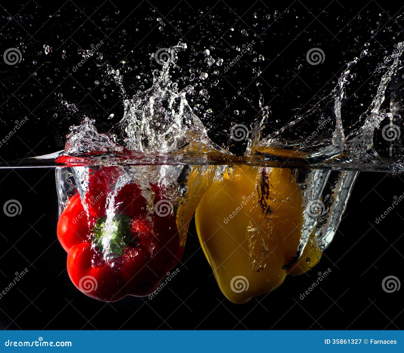 Splash peppers stock image. Image of green, color, organic - 35861327