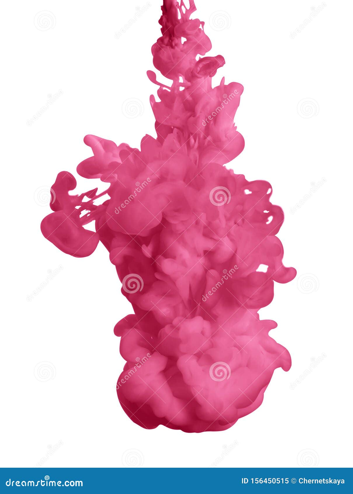 Splash of Pink Ink on White Stock Image - Image of motion, flow: 156450515