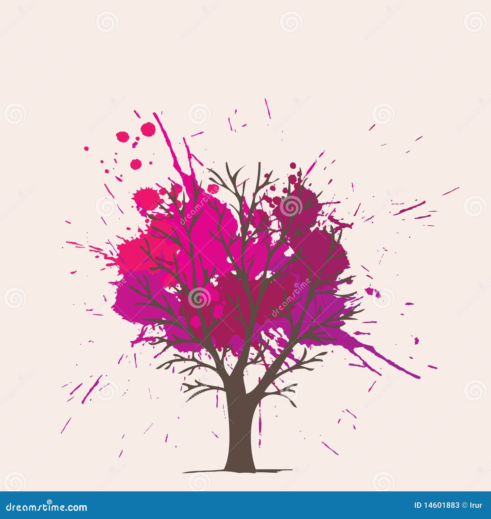 Splash pink tree stock vector. Illustration of scratch - 14601883