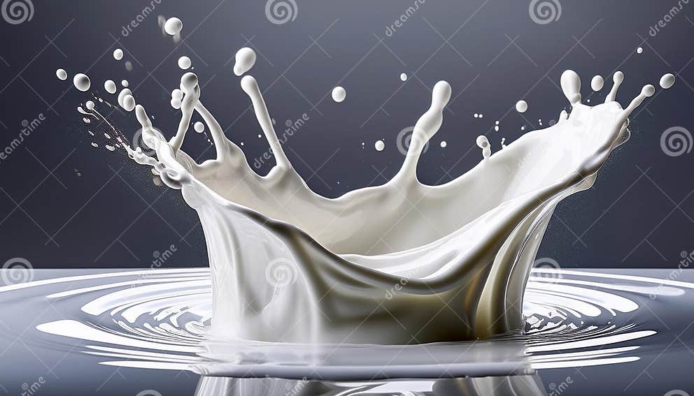 Splash of Pure Milk in a Container Stock Illustration - Illustration of ...