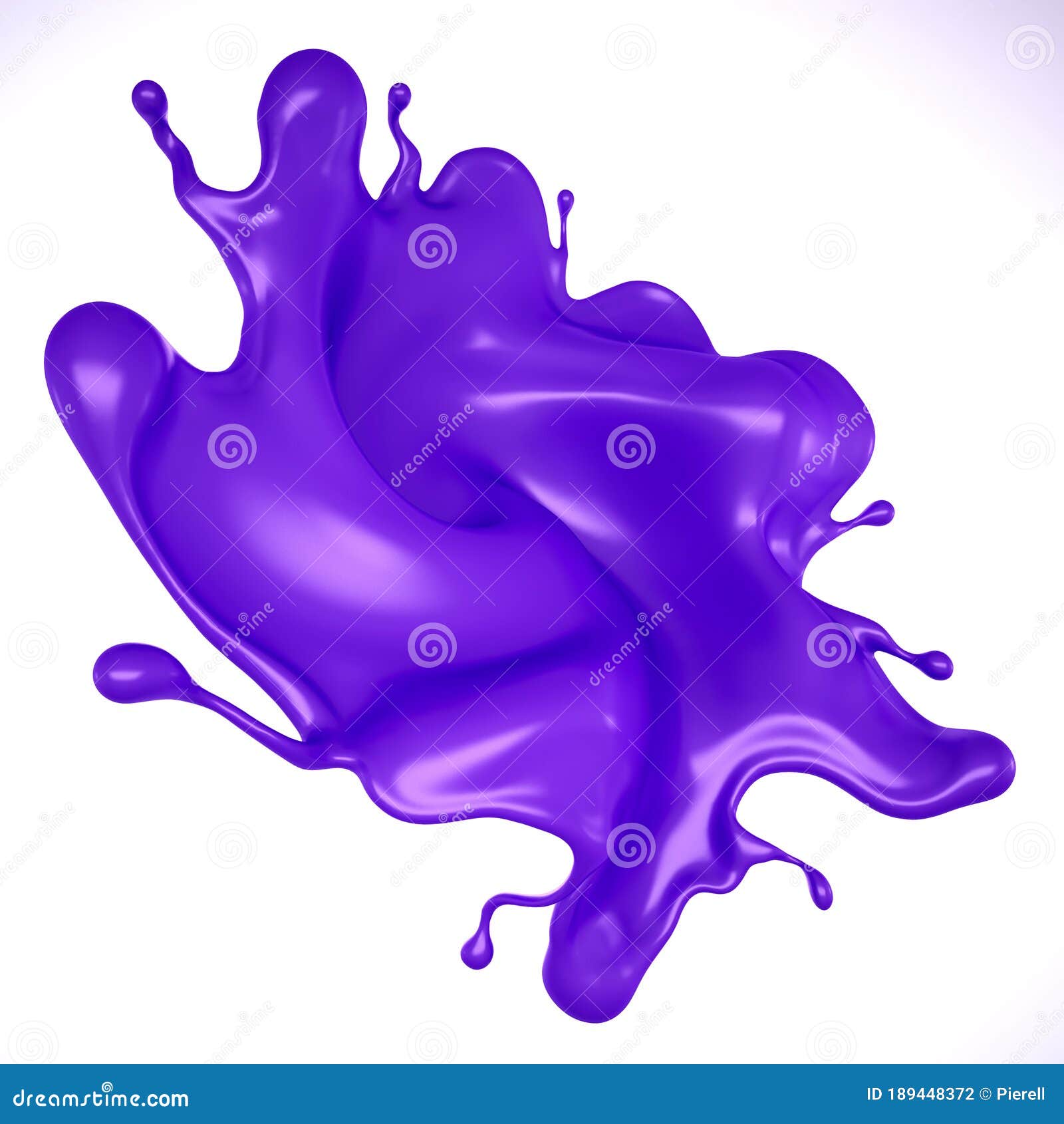 A Splash of Purple Liquid. 3d Illustration, 3d Rendering Stock ...