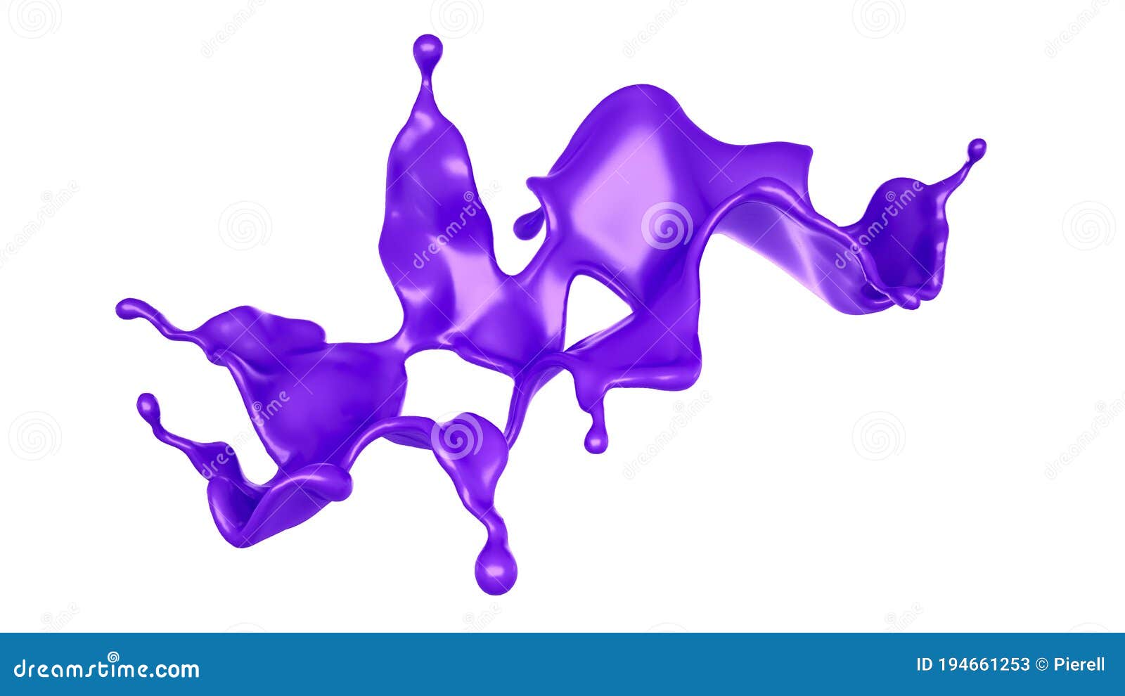 A Splash of Purple Liquid. 3d Illustration, 3d Rendering Stock ...