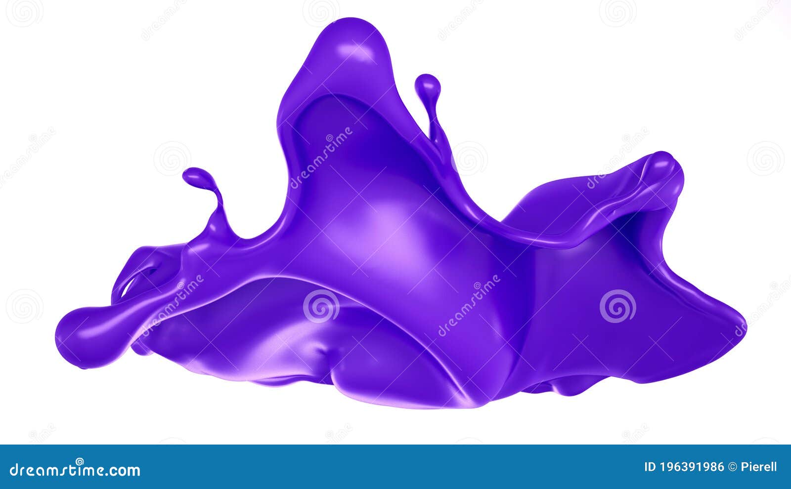 A Splash of Purple Liquid. 3d Illustration, 3d Rendering Stock ...