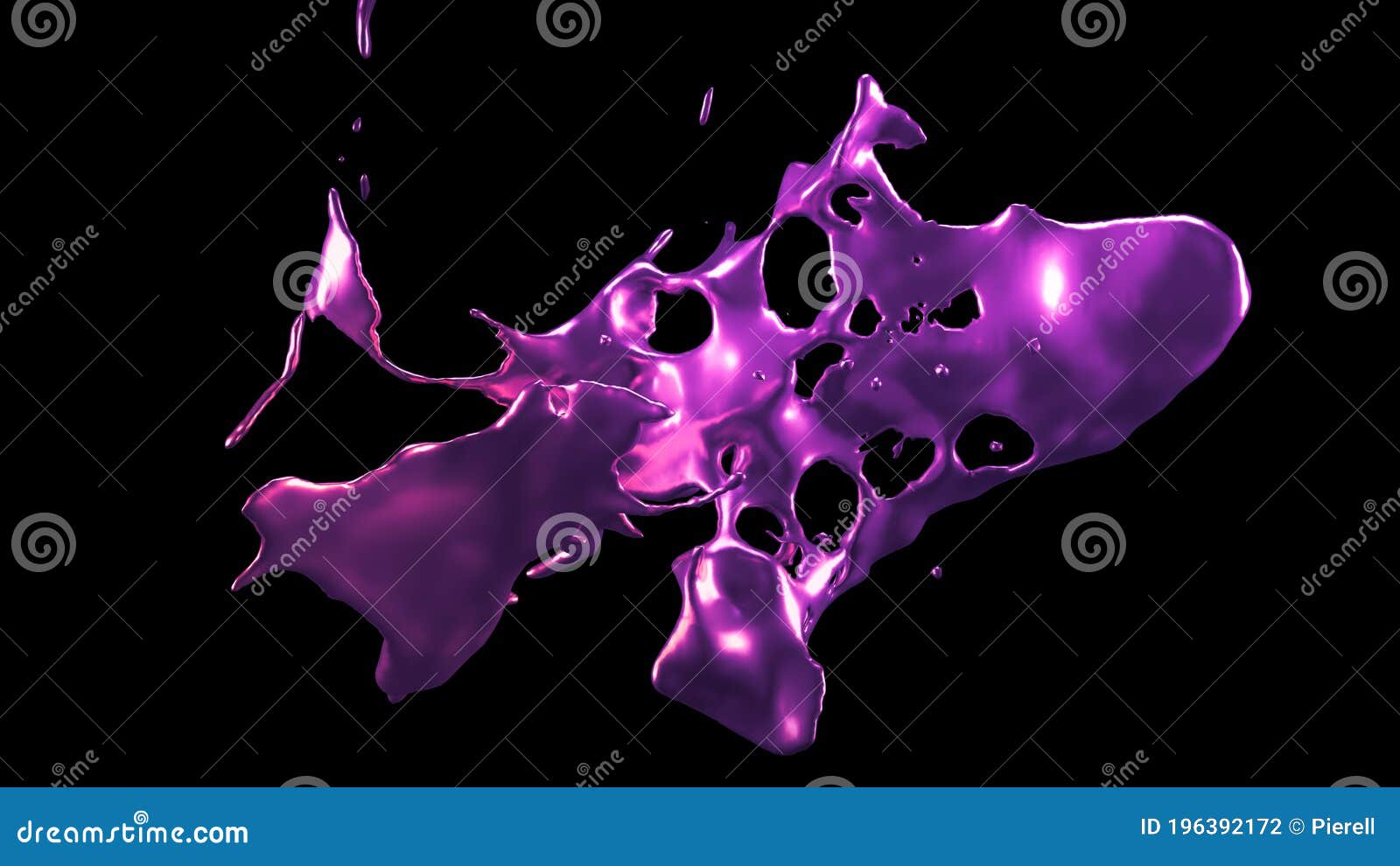 A Splash of Purple Metal. 3d Illustration, 3d Rendering Stock ...