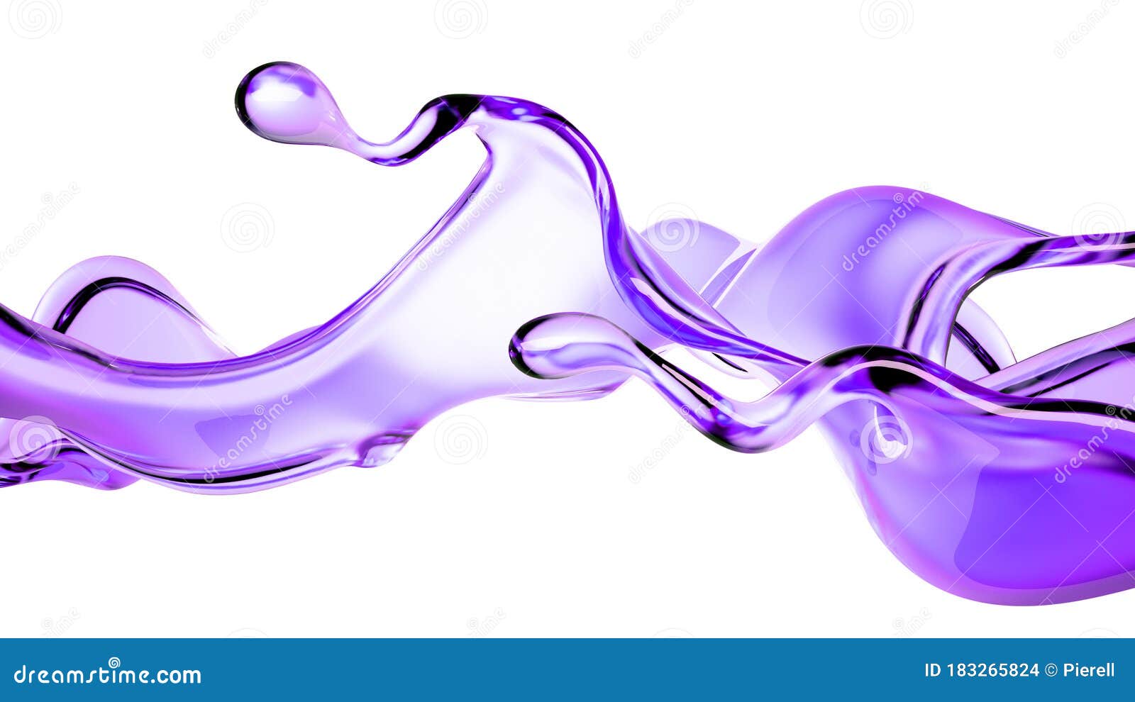 A Splash of Purple Transparent Liquid. 3d Illustration, 3d Rendering ...