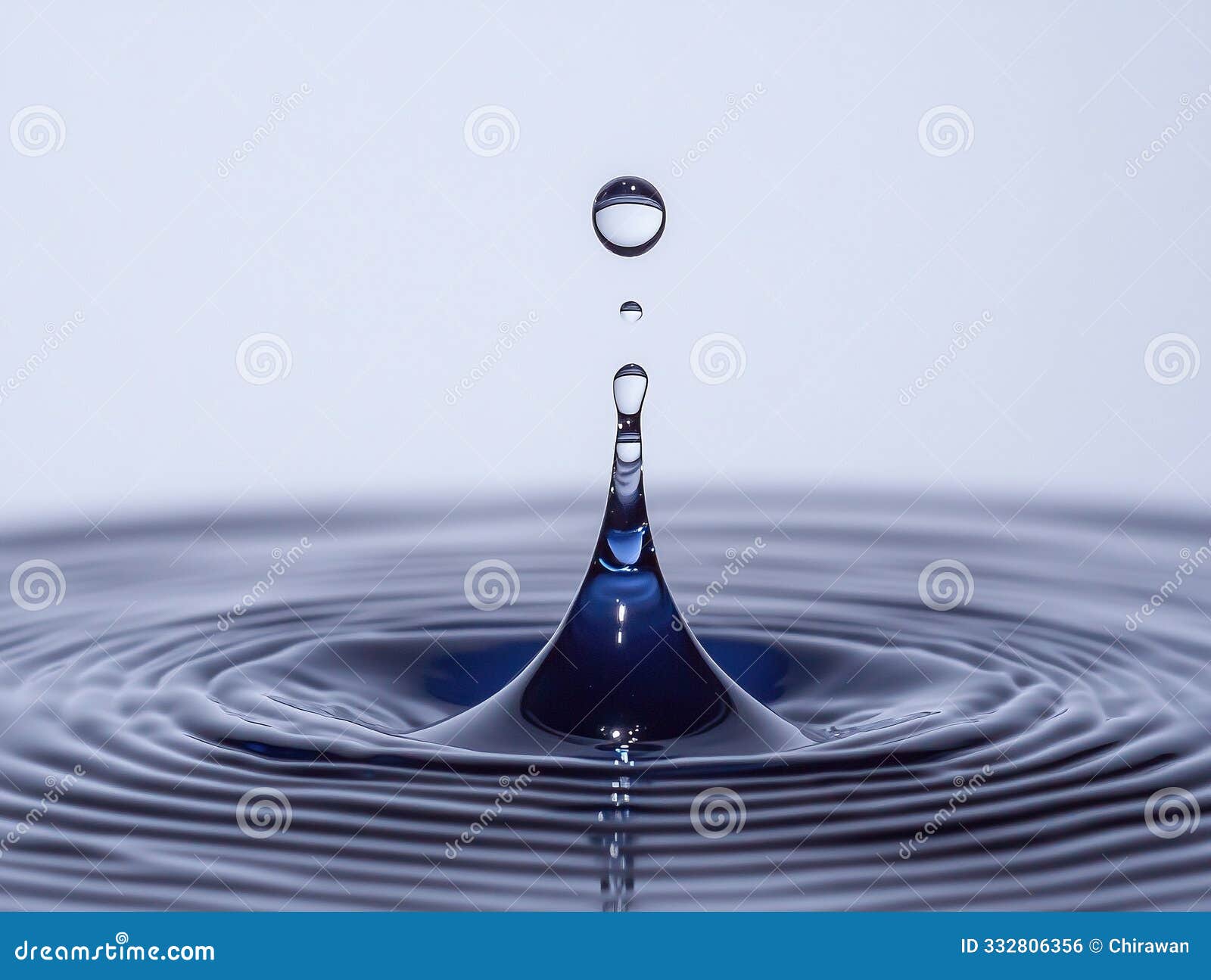 Rain Drops Falling on Smooth Surface of Water Stock Illustration ...