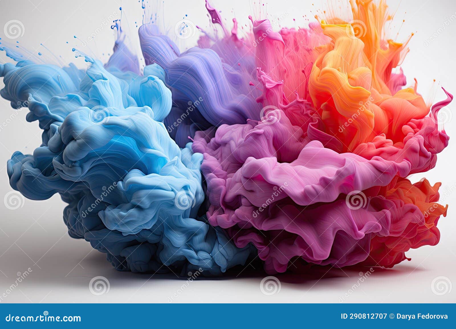Splash of Rainbow Sand on White Background. Stock Image - Image of ...